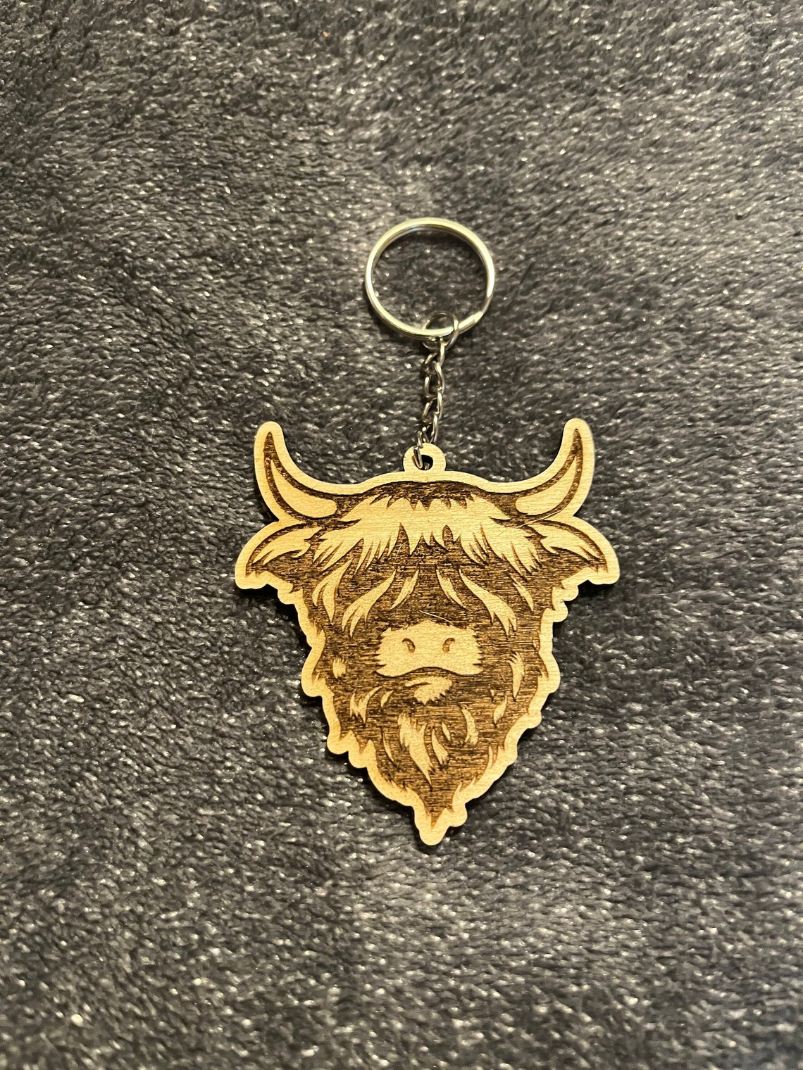 Wooden Highland Cow Keyring, Highland Cattle, Animal Keychain - Etsy UK