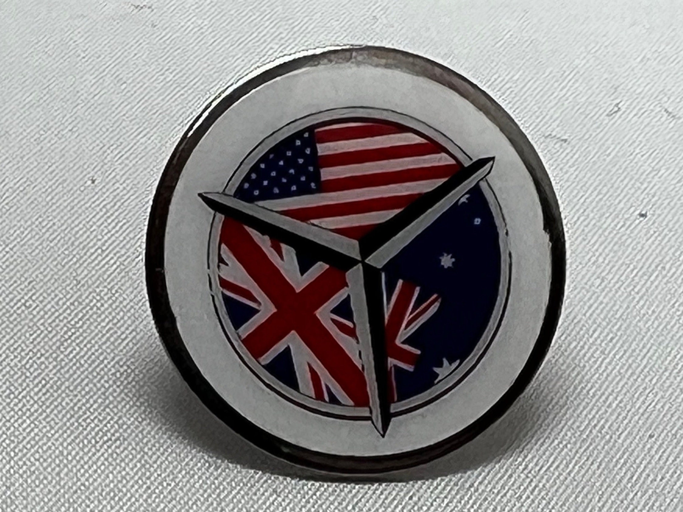 AUKUS Flag Pin: Premium Soft Enamel, Metal Butterfly Clutch, Trilateral ...