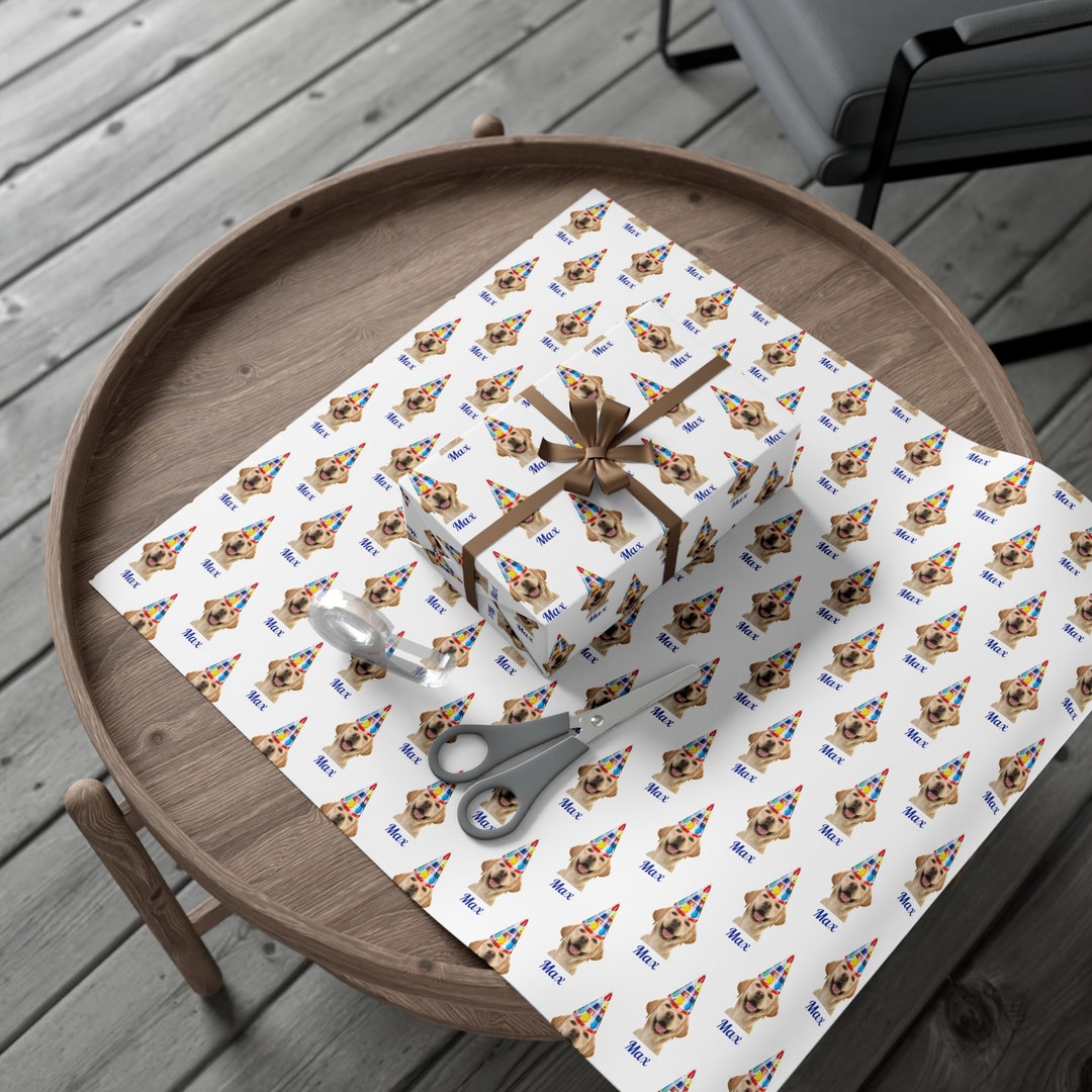 Custom Wrapping Paper Using Your Own Pet's Photo, Personalized Dog ...