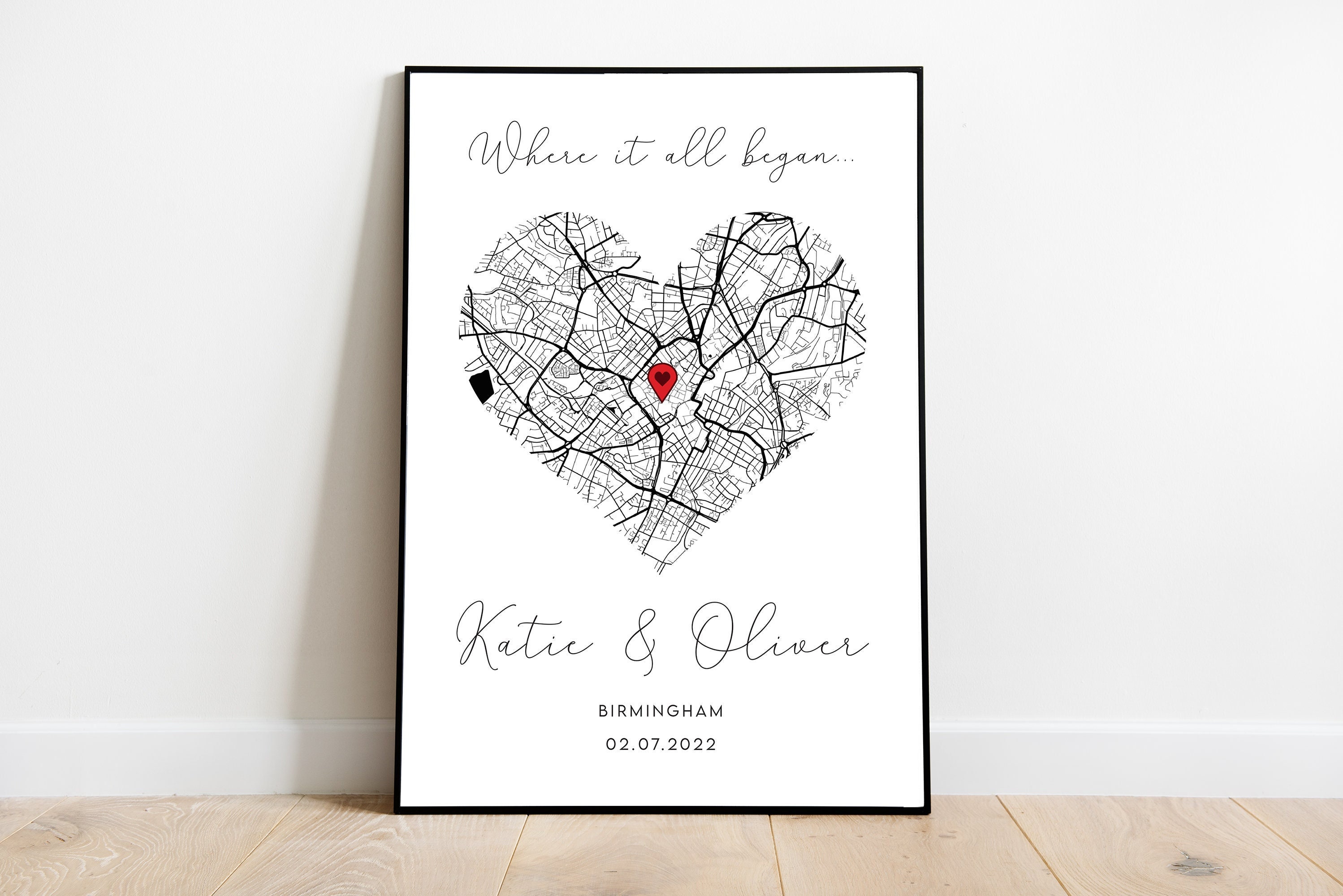 Where We Met Map, Where It All Began, Couple Map, Gift for Her, Gift ...