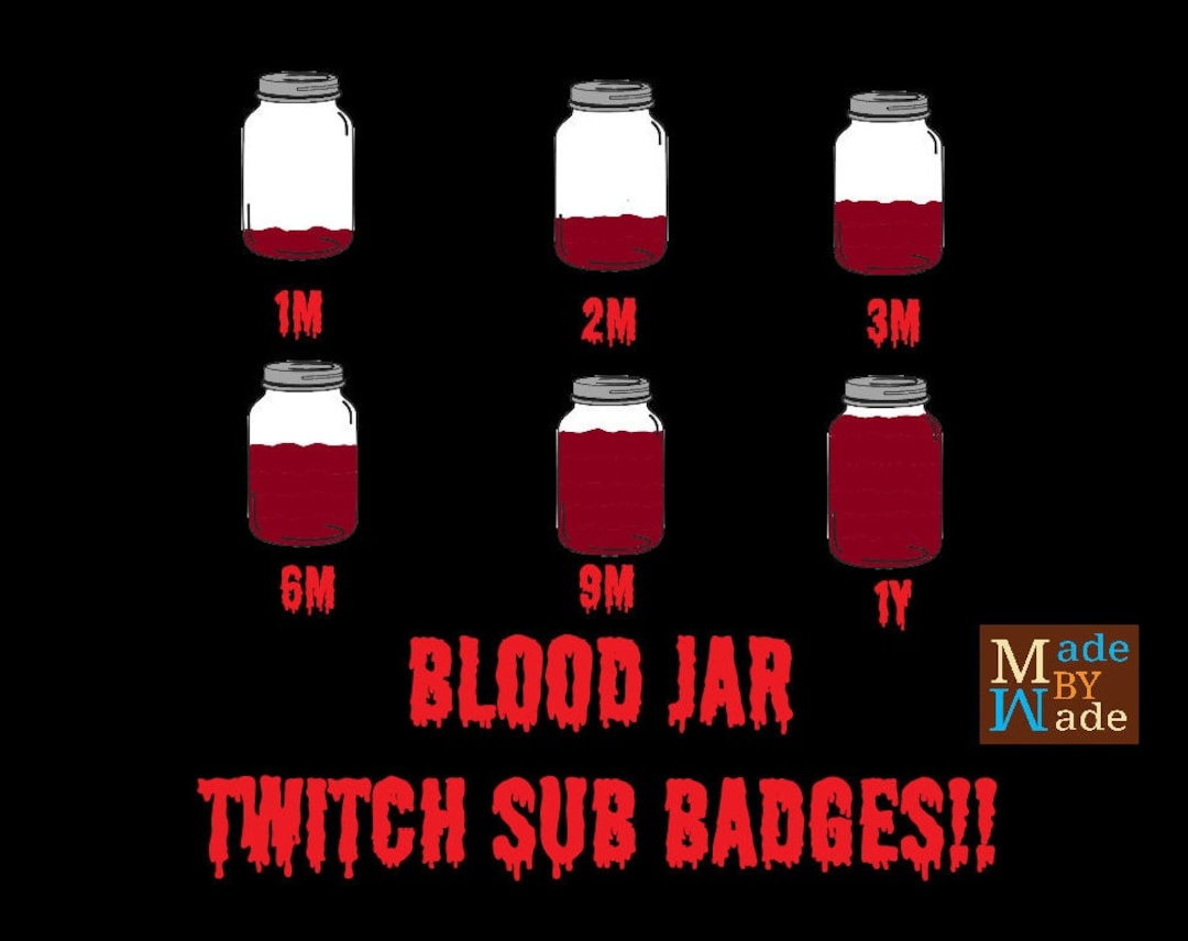 Blood Jar Twitch Sub Badges - Etsy