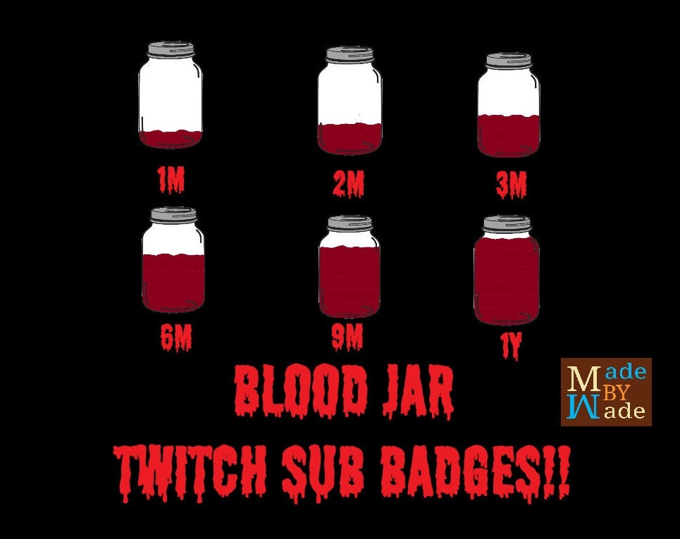 Blood Jar Twitch Sub Badges - Etsy