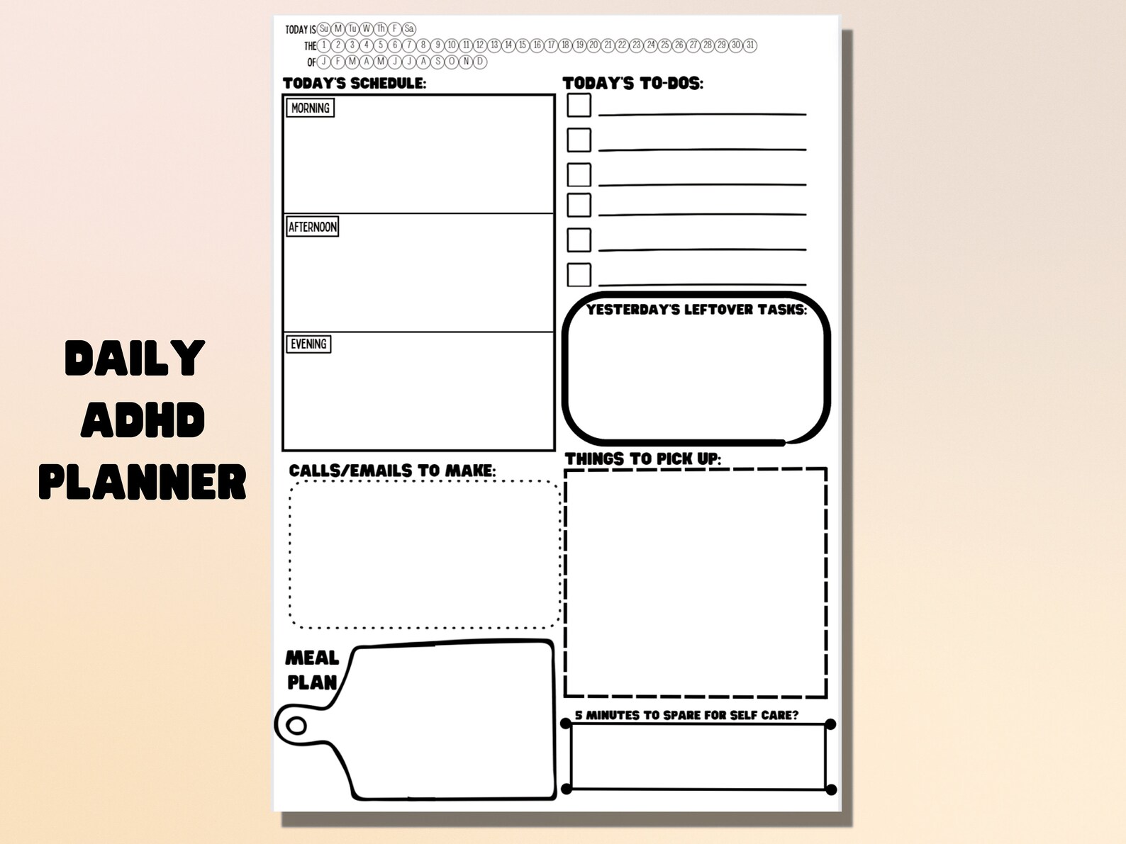 2023 ADHD Planner Printable ADHD Planner Print DWM Bundle 2023 ...