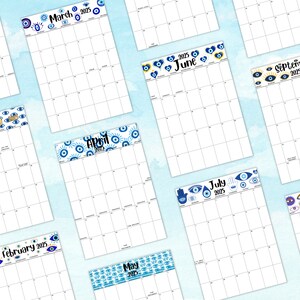 2024-2025 Jewish Calendar Evil Eye Printable | Evil Eye Printable ...