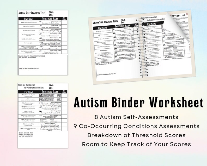 Autism Self Diagnosis Worksheet | Autism Self Diagnosis Printable ...
