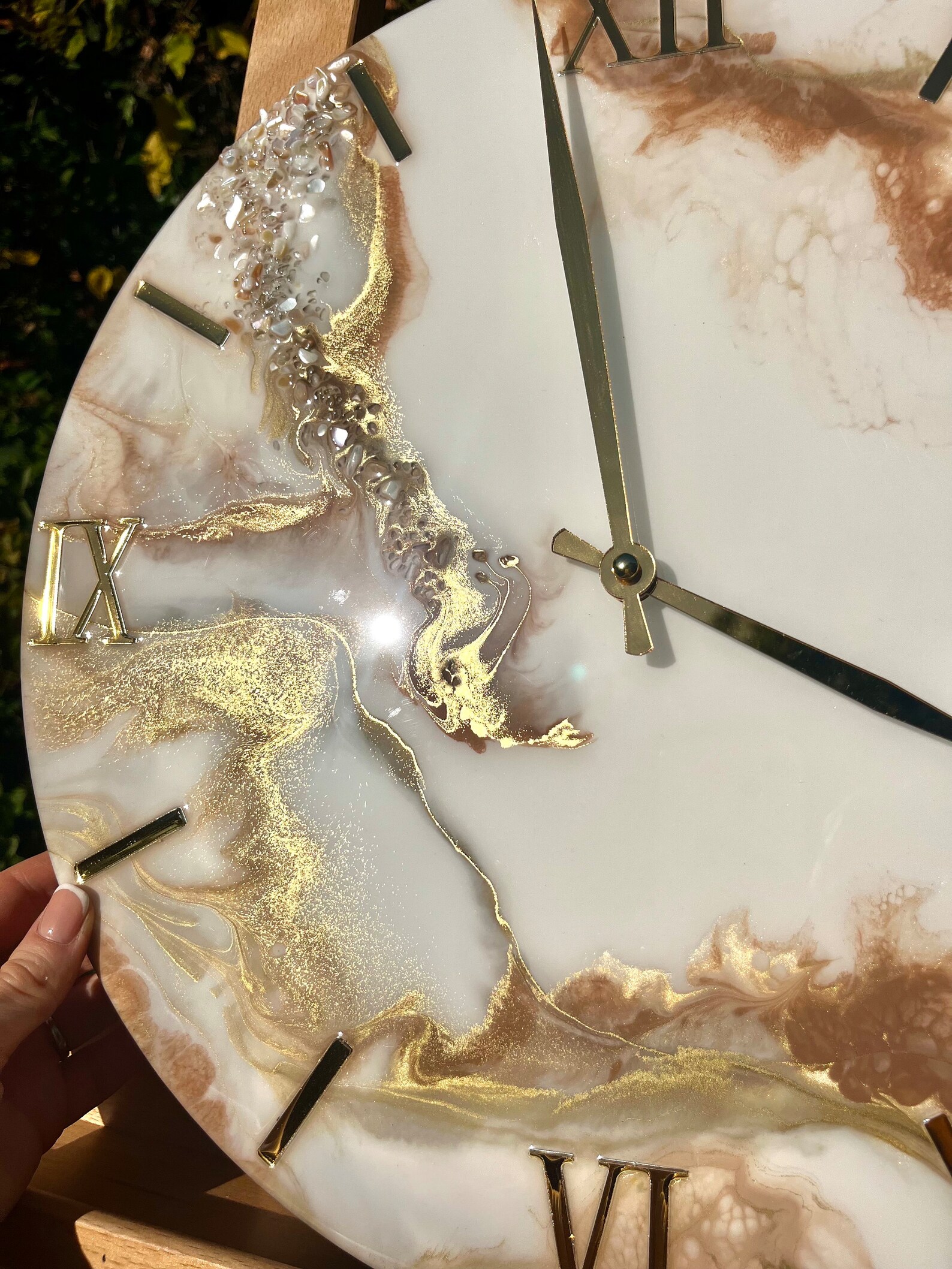 Wedding Gift Clock Housewarming Gift Light Beige Elegant Marble Wall ...