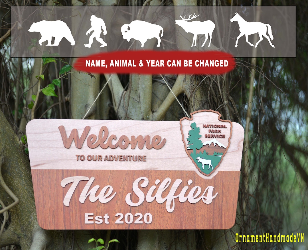 National Park Service Welcome Sign 3D NPS Inspired Family Name Sign ...