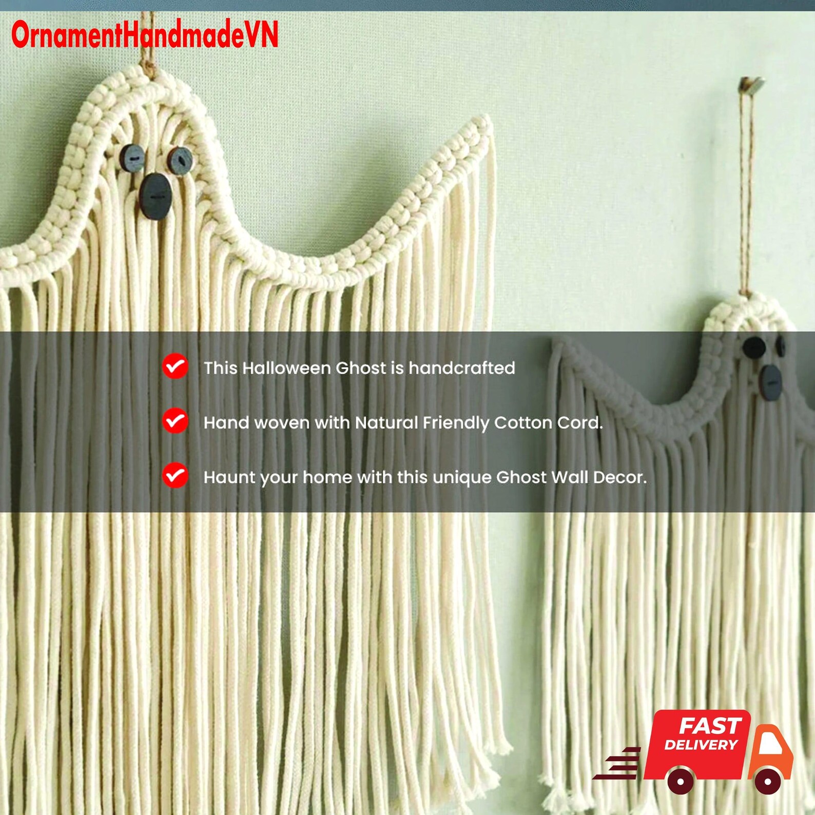 Halloween Decor, Macrame Halloween Ghost, Rope Ghost, Halloween Ghost ...