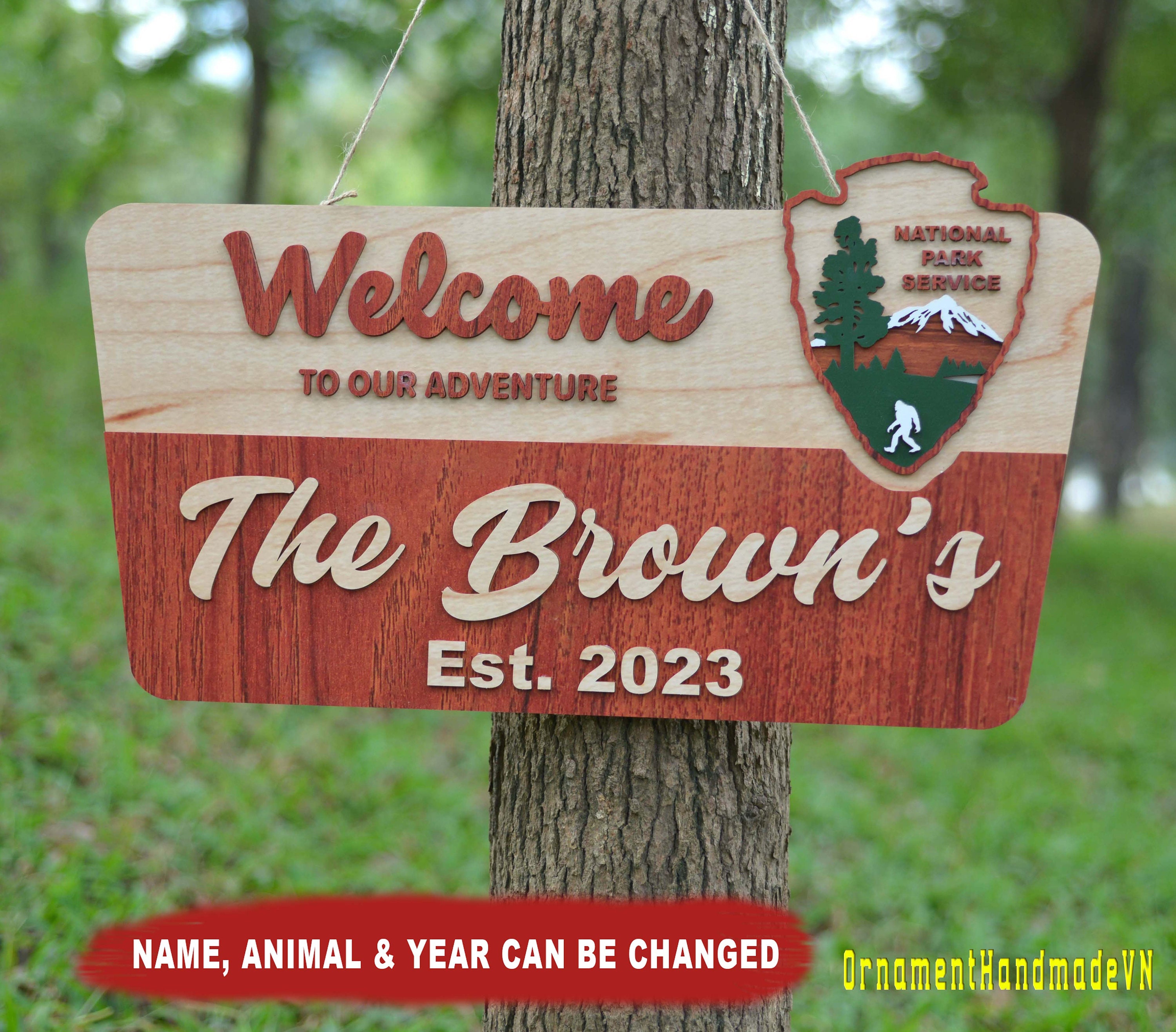 National Park Service Welcome Sign 3D NPS Inspired Family Name Sign ...