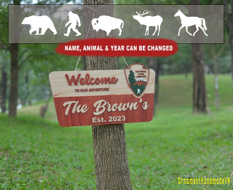 National Park Service Welcome Sign 3D NPS Inspired Family Name Sign ...