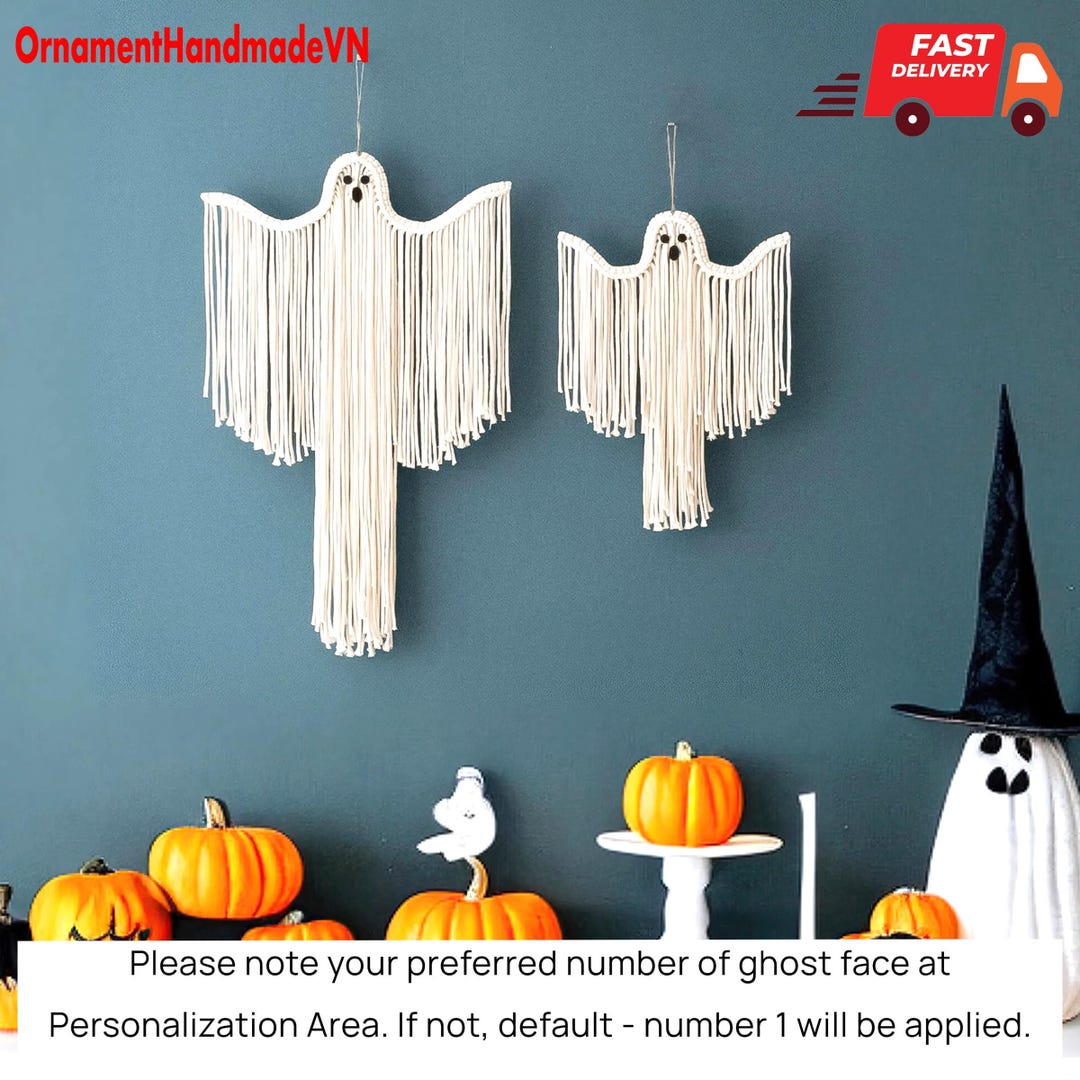 Halloween Decor, Macrame Halloween Ghost, Rope Ghost, Halloween Ghost ...