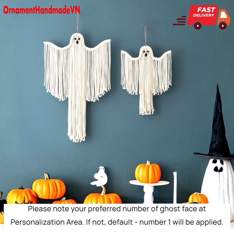 Halloween Decor, Macrame Halloween Ghost, Rope Ghost, Halloween Ghost ...