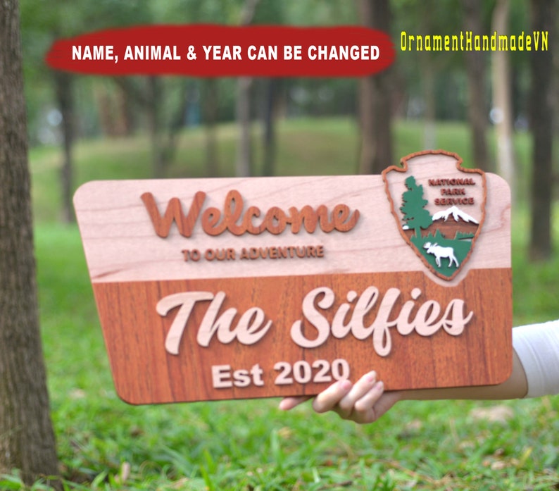 National Park Service Welcome Sign 3D NPS Inspired Family Name Sign ...