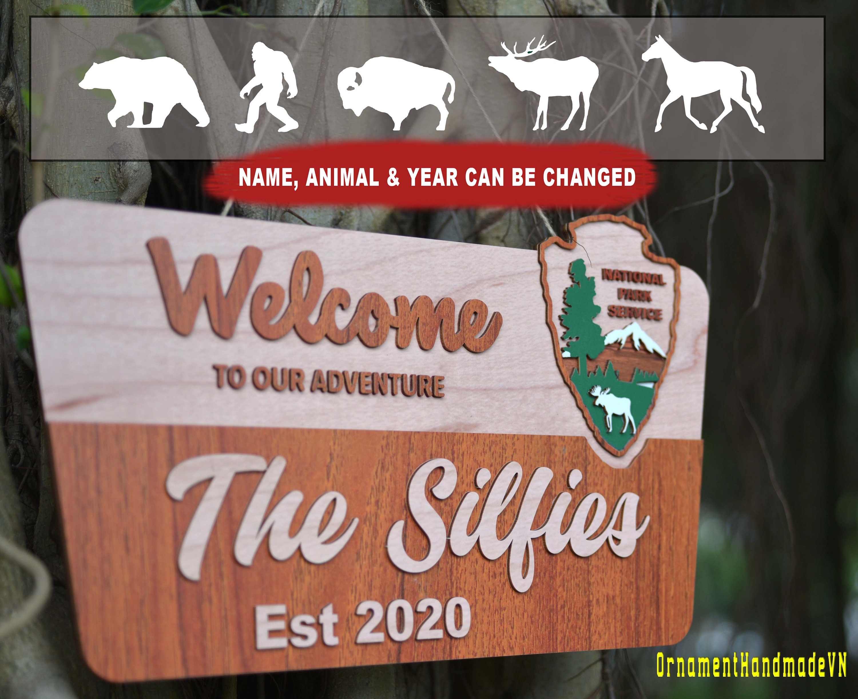 National Park Service Welcome Sign 3D NPS Inspired Family Name Sign ...