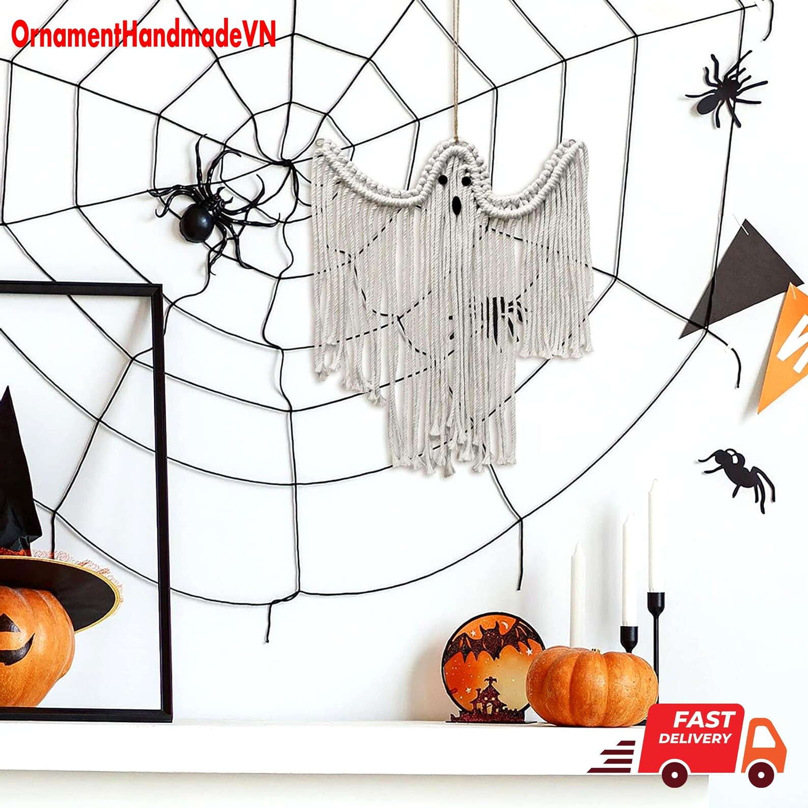 Halloween Decor, Macrame Halloween Ghost, Rope Ghost, Halloween Ghost ...