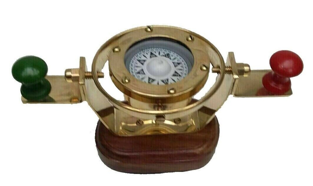 Antique Marine Nautical Brass Compass Gimballed Ship Bridge - Etsy