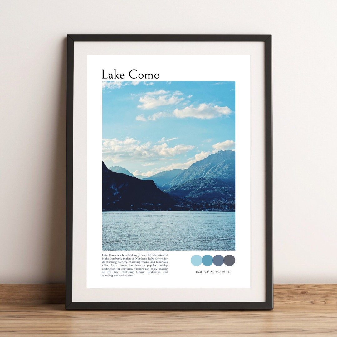 Lake Como Print, Lake Como Travel Poster, High-quality Digital Print ...