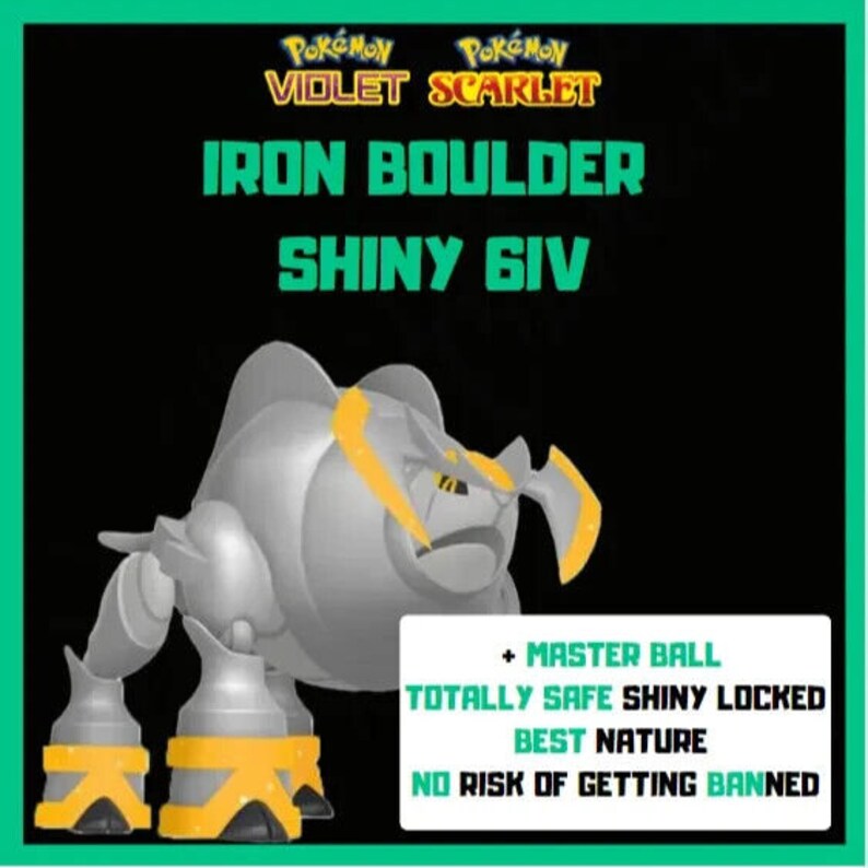 IRON BOULDER SHINY 6IV Rare Pokémon Scarlet and Violet - Etsy