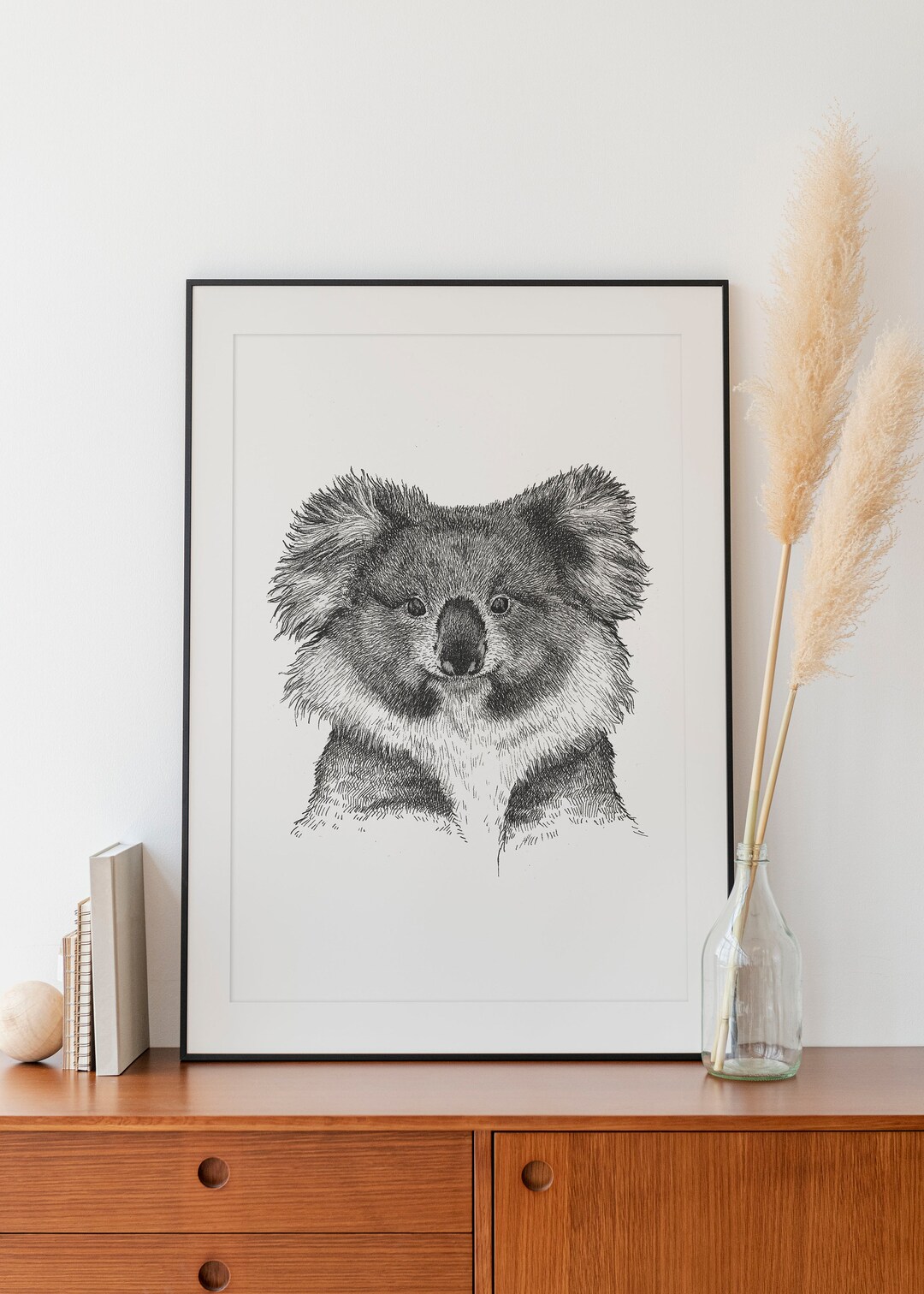 Koala Pen and Ink Drawing Poster - Etsy