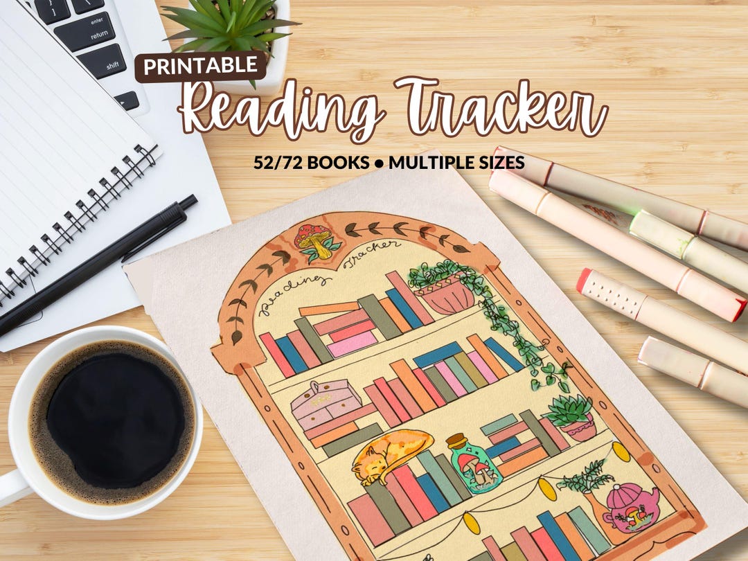 Printable 2025 Reading Tracker With Mushrooms Bookshelf Tracker Ghibli ...