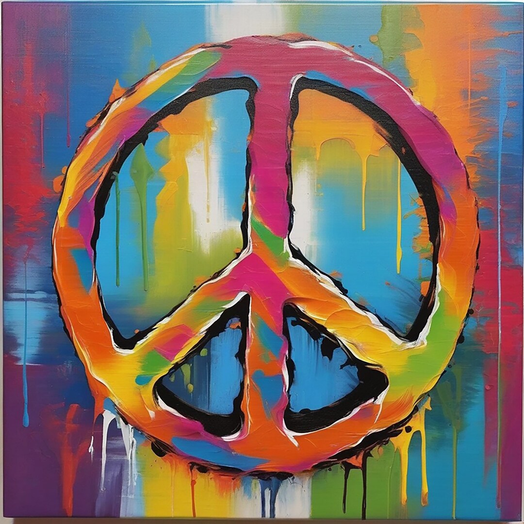 Peace Sign Red Splatter - Etsy