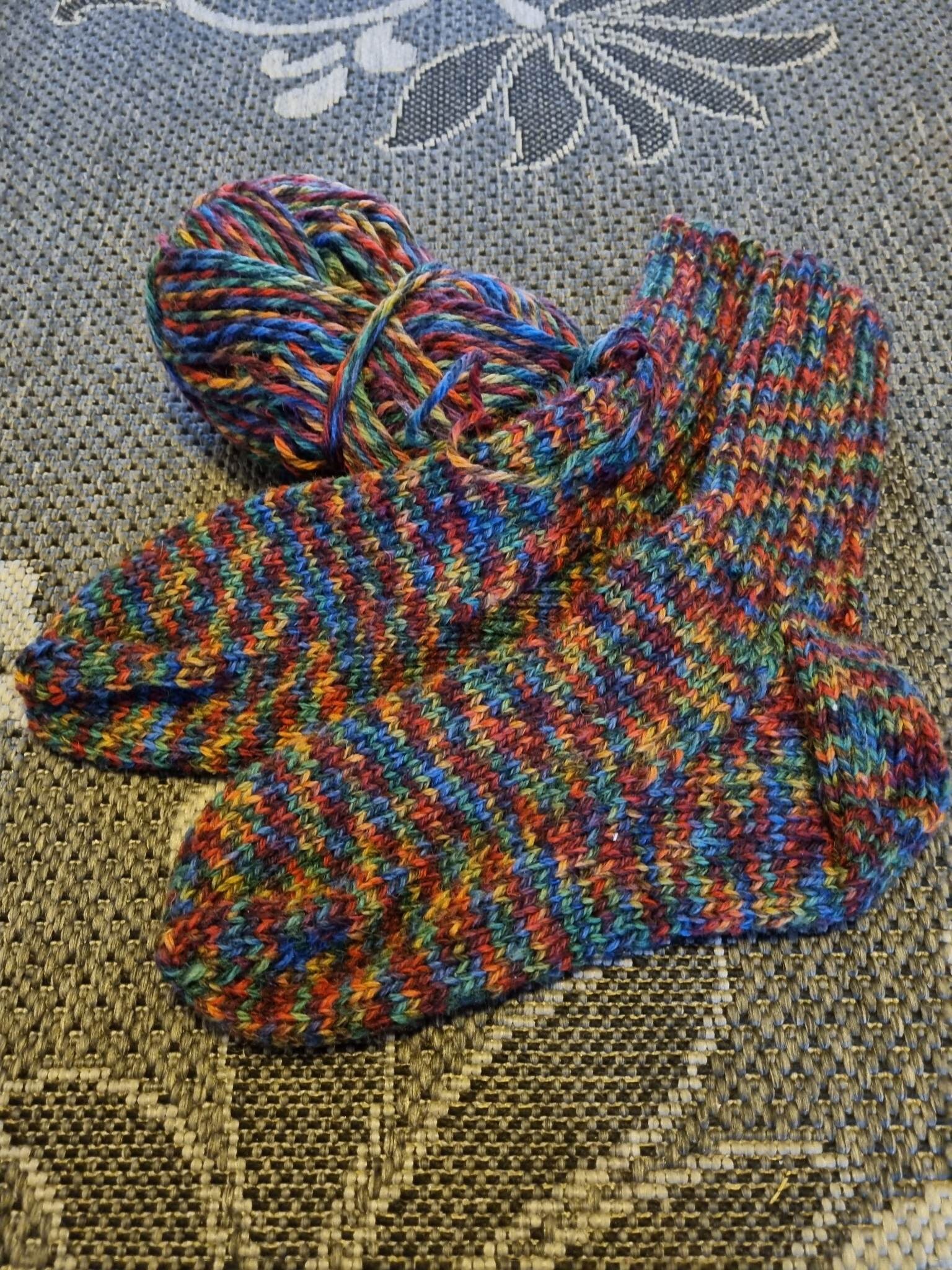 Rainbow Hand Knit Wool Socks - Etsy