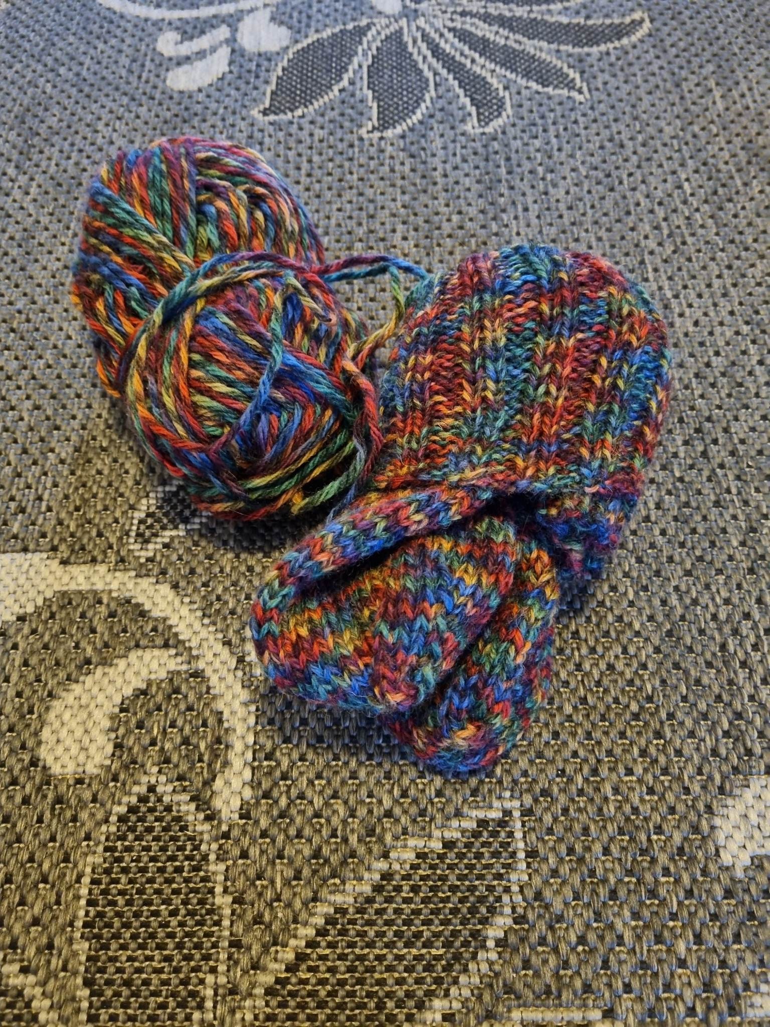 Rainbow Hand Knit Wool Socks - Etsy