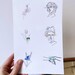 Minimalist One Line Sticker Sheet | Flowers Ancient Heads Square ...
