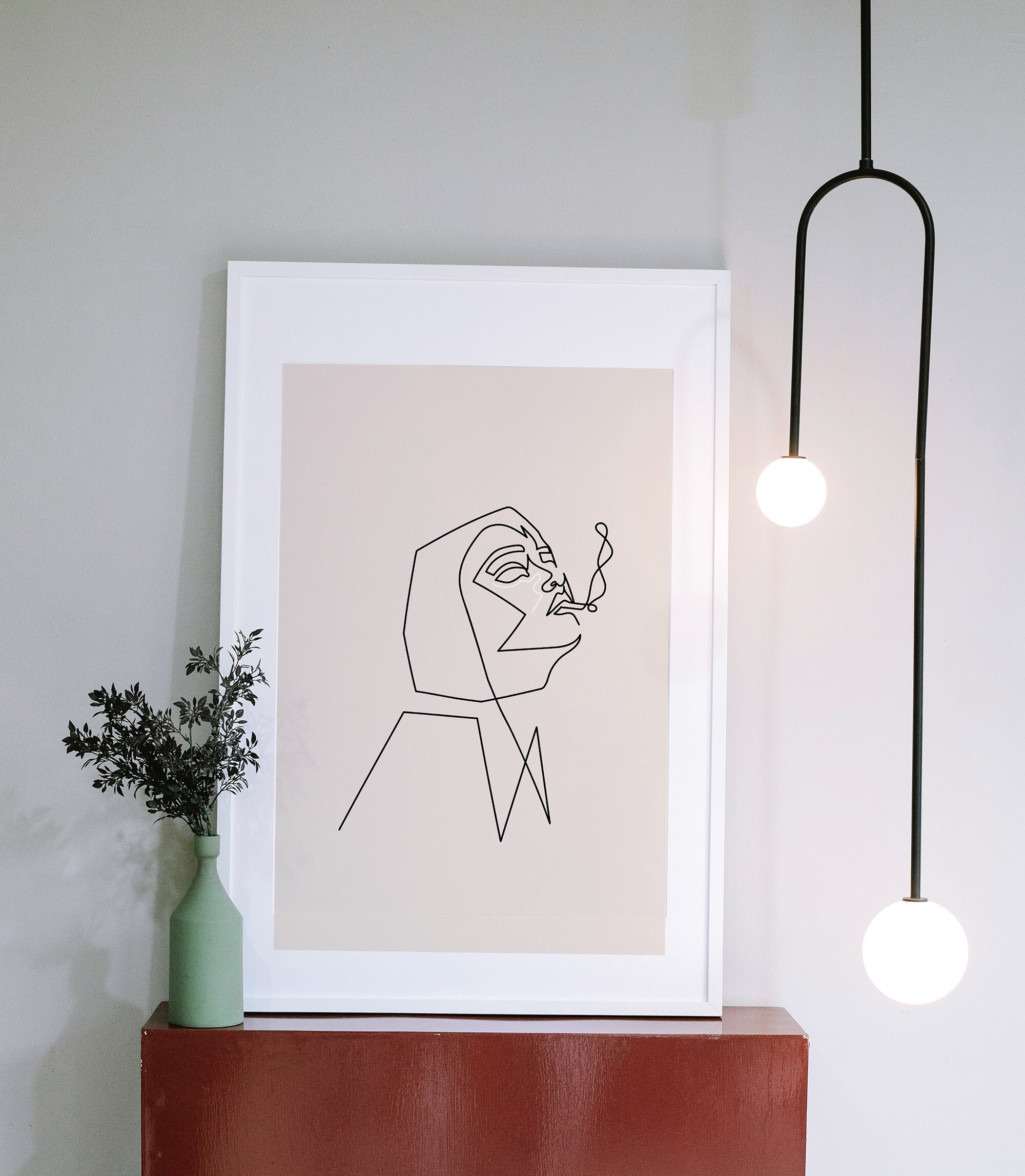 Smoking Cigarette Digital Art One Line Drawing Unique - Etsy