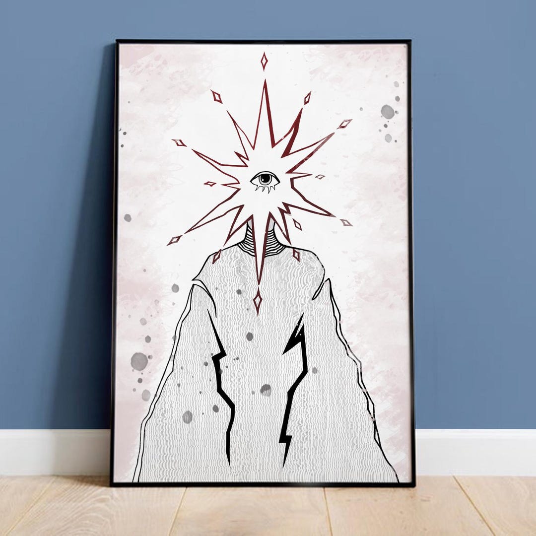 Abstract Digital Drawing of a Star-shaped Head Character | Printable ...