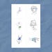 Minimalist One Line Sticker Sheet | Flowers Ancient Heads Square ...