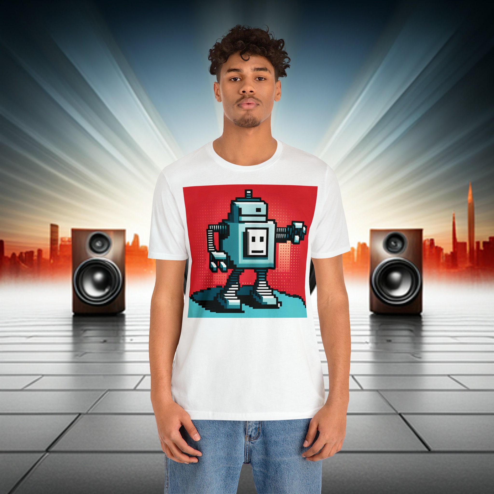 Robot Top, Retro Robot Tee, Cool Art Top, Geek Tee, Gift for Robot Fans ...