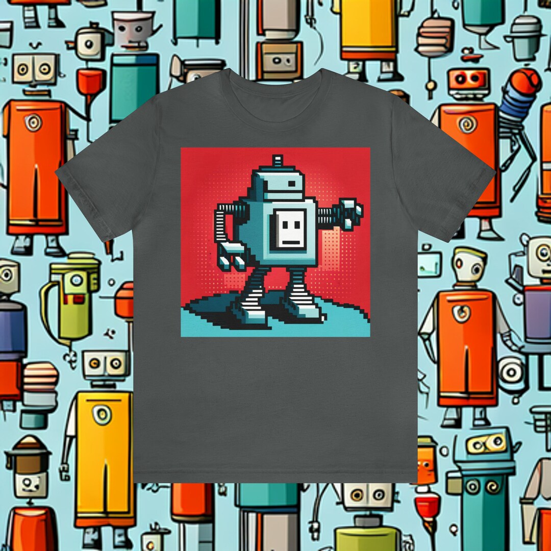 Robot Top, Retro Robot Tee, Cool Art Top, Geek Tee, Gift for Robot Fans ...