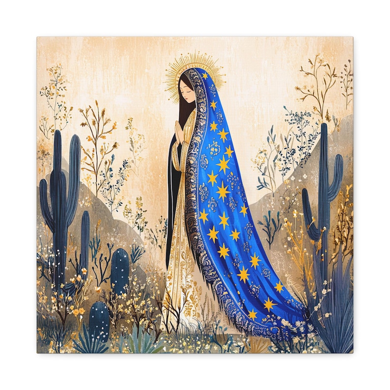 Virgin of Guadalupe Print: Celestial Cloak, Mexican Desert Art - Etsy