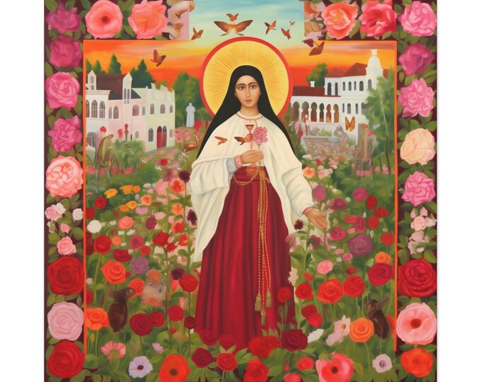 PRINTED Saint Rose of Lima | Saint Rose of Lima Print Catholic Wall Art ...