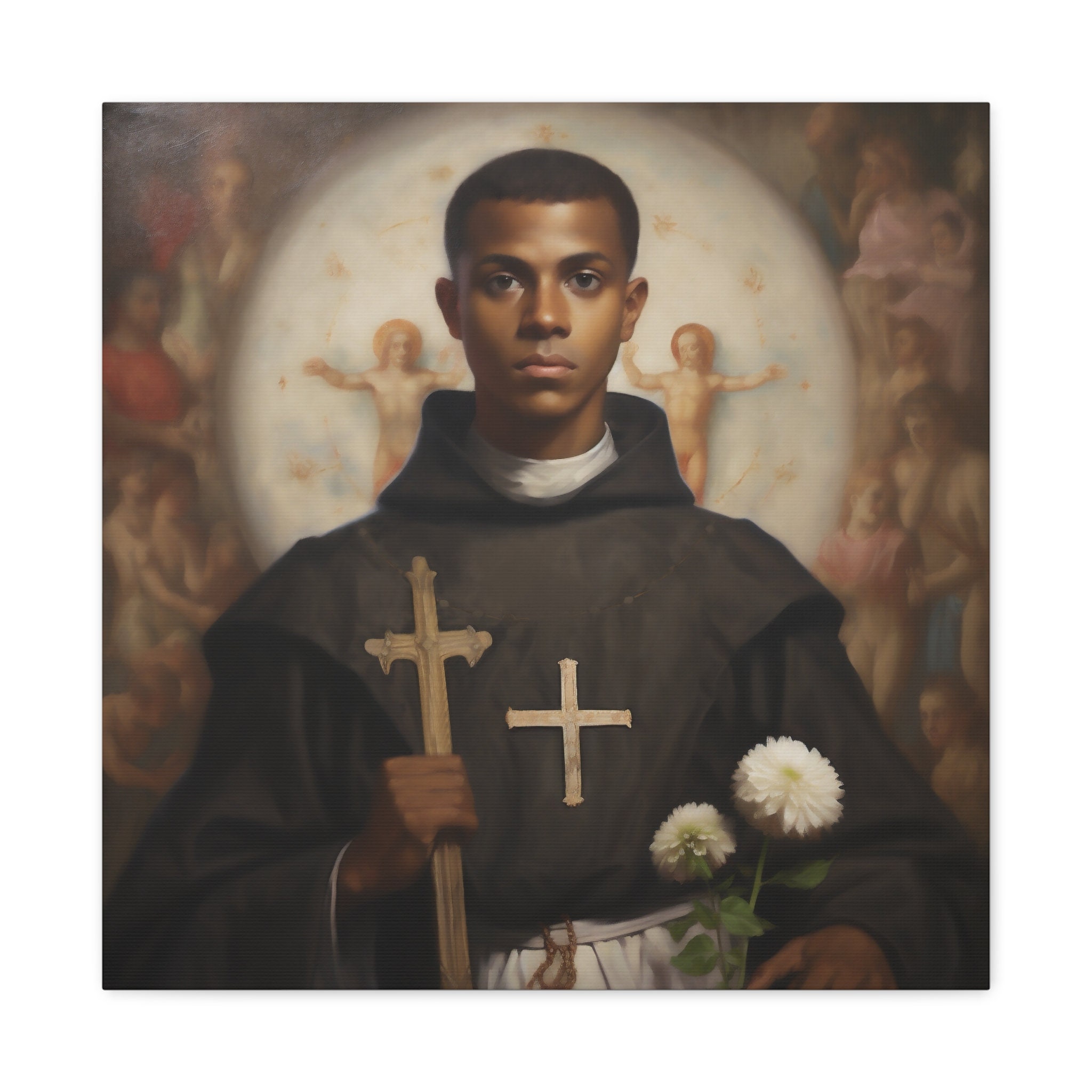 San Martin De Porres Religious Canvas Wall Art Home Decor Painting - Etsy