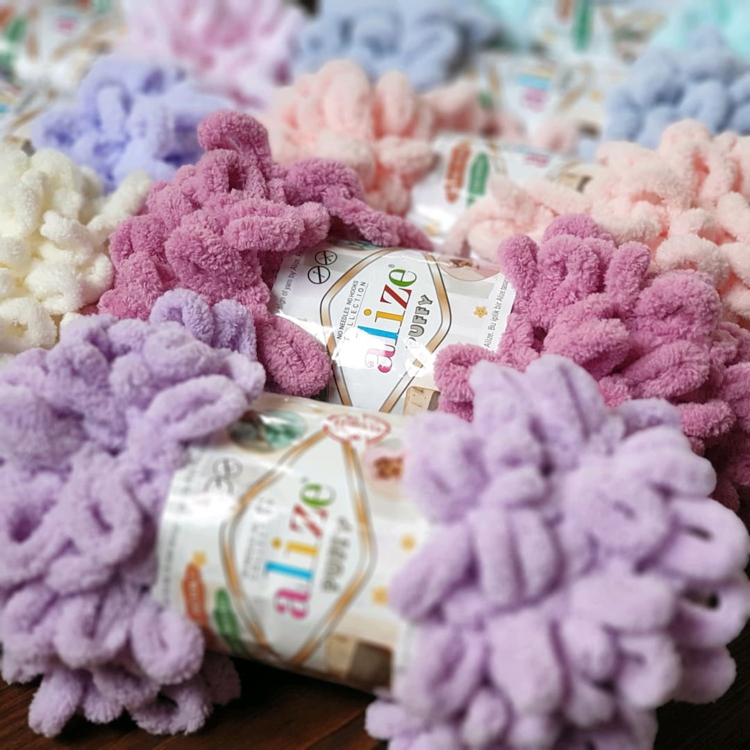 Alize Puffy Loop Yarn: Chenille Amigurumi Blanket Scarf Yarn - Etsy