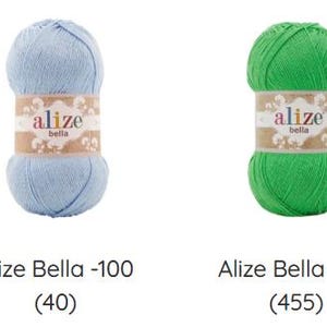 Alize Bella Cotton Yarn: Lightweight Vegan Yarn for Crochet & Knitting ...