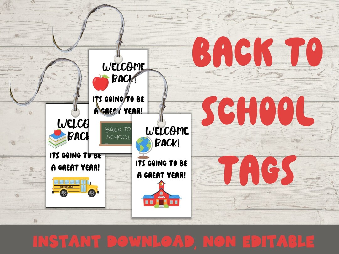 Back to School Printable Tag First Day Tag School Bus - Etsy