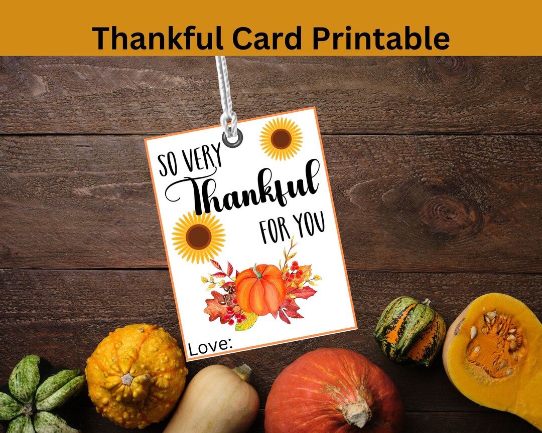 Thanksgiving Gift Tag Printable - Thankful for You - Friendsgiving ...