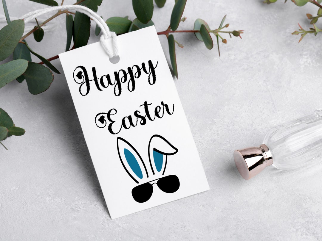 Happy Easter Tag Printable - Easter Ears - Instant Download - Etsy