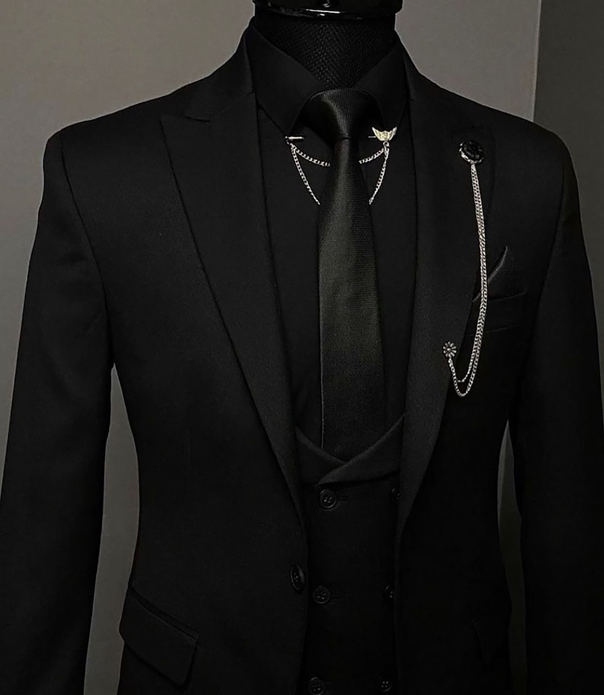 Full Set Black Slim Fit Suits Formal Fashion Suits Groom - Etsy