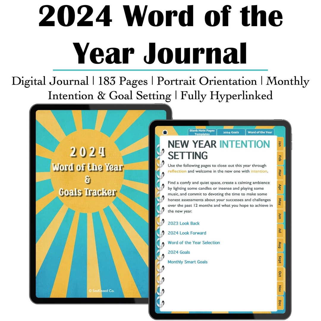 2024 Word of the Year Journal for Intention Setting and Goal Planning ...