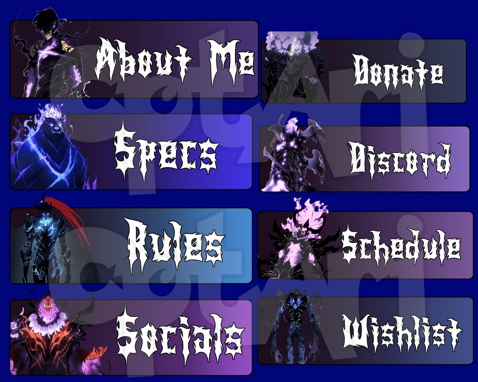 Twitch Panels, Solo Leveling Twitch Panels, Solo Leveling Stream Pack ...