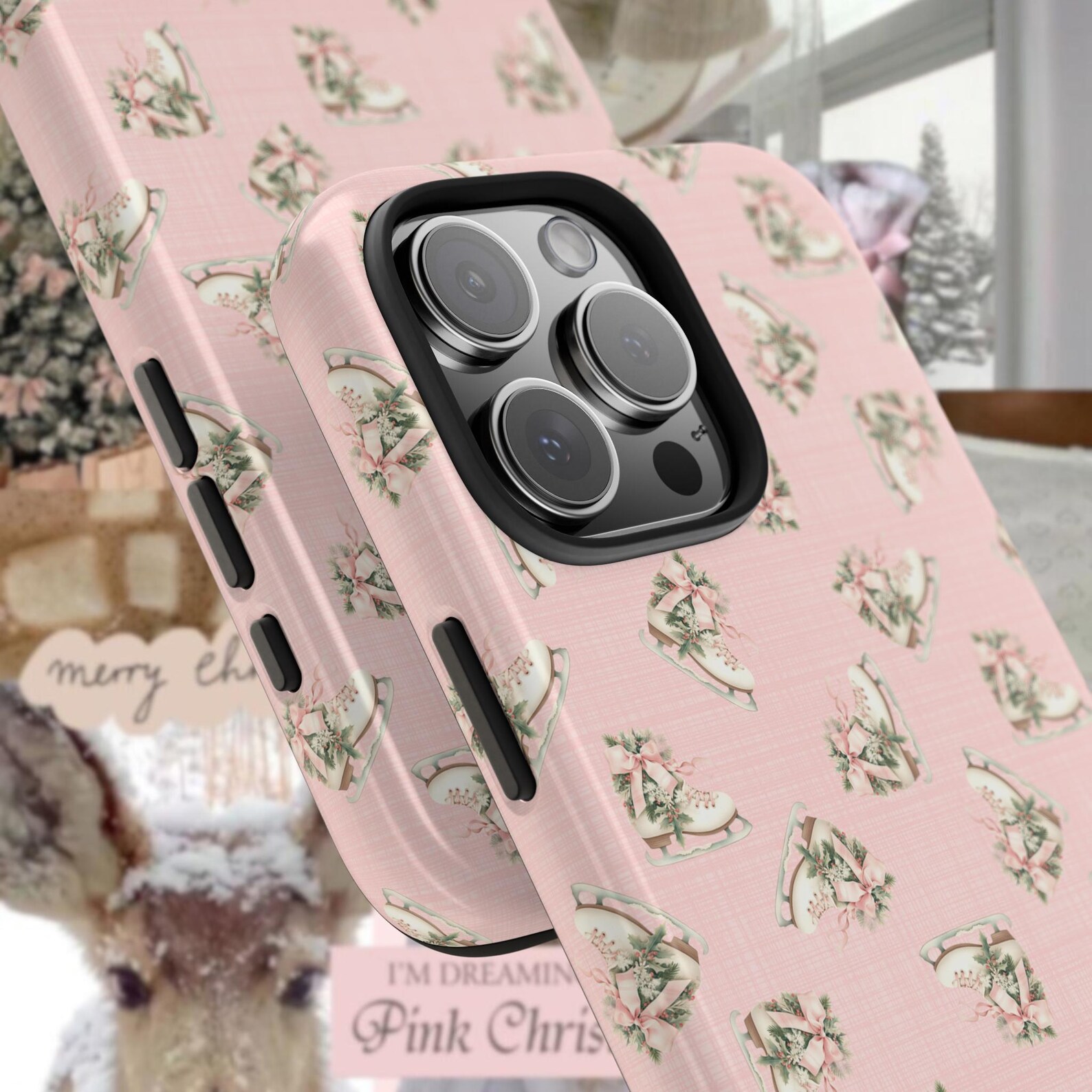 Figure Skating iPhone Case, Aesthetic Christmas iPhone Cover, Winter ...