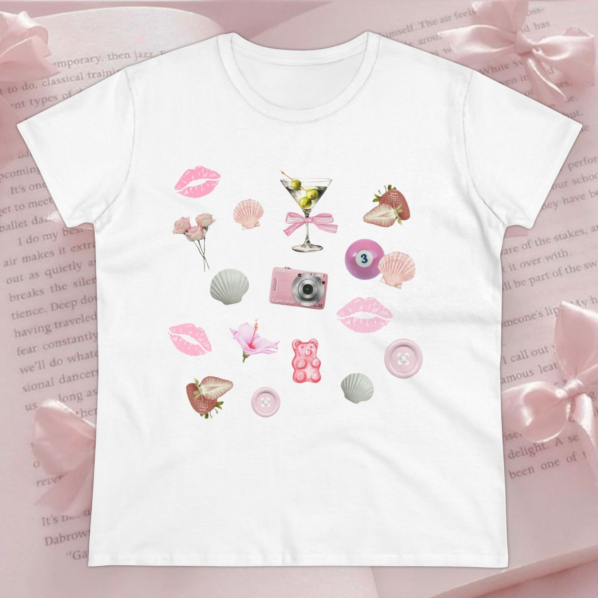 Coquette Shirt, Coquette Cherry Shirt. Girlhood Tee, Cottagecore Shirt ...