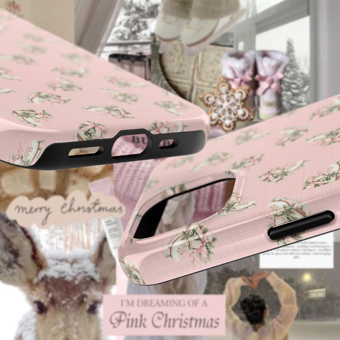 Figure Skating iPhone Case, Aesthetic Christmas iPhone Cover, Winter ...