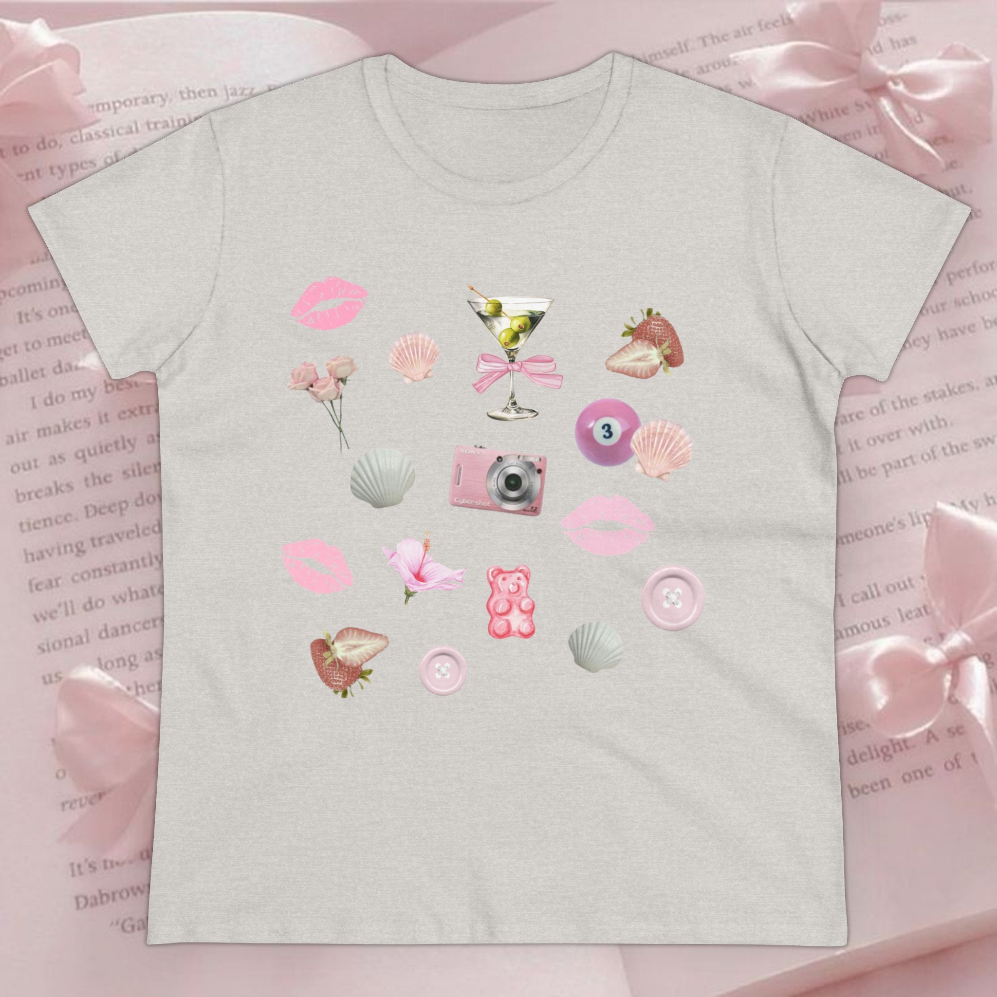 Coquette Shirt, Coquette Cherry Shirt. Girlhood Tee, Cottagecore Shirt ...