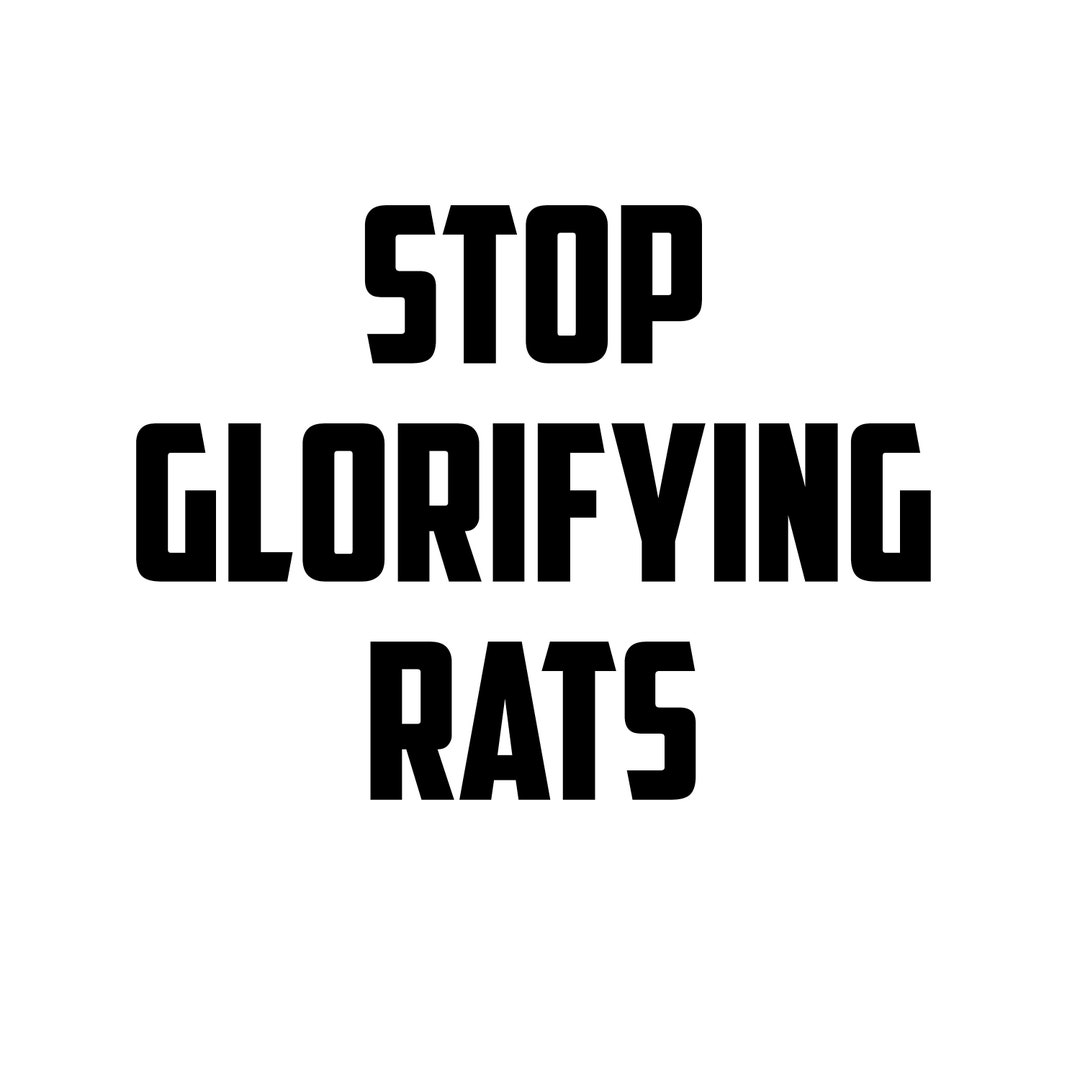 Stop Glorifying Rats Die Cut Decal - Etsy