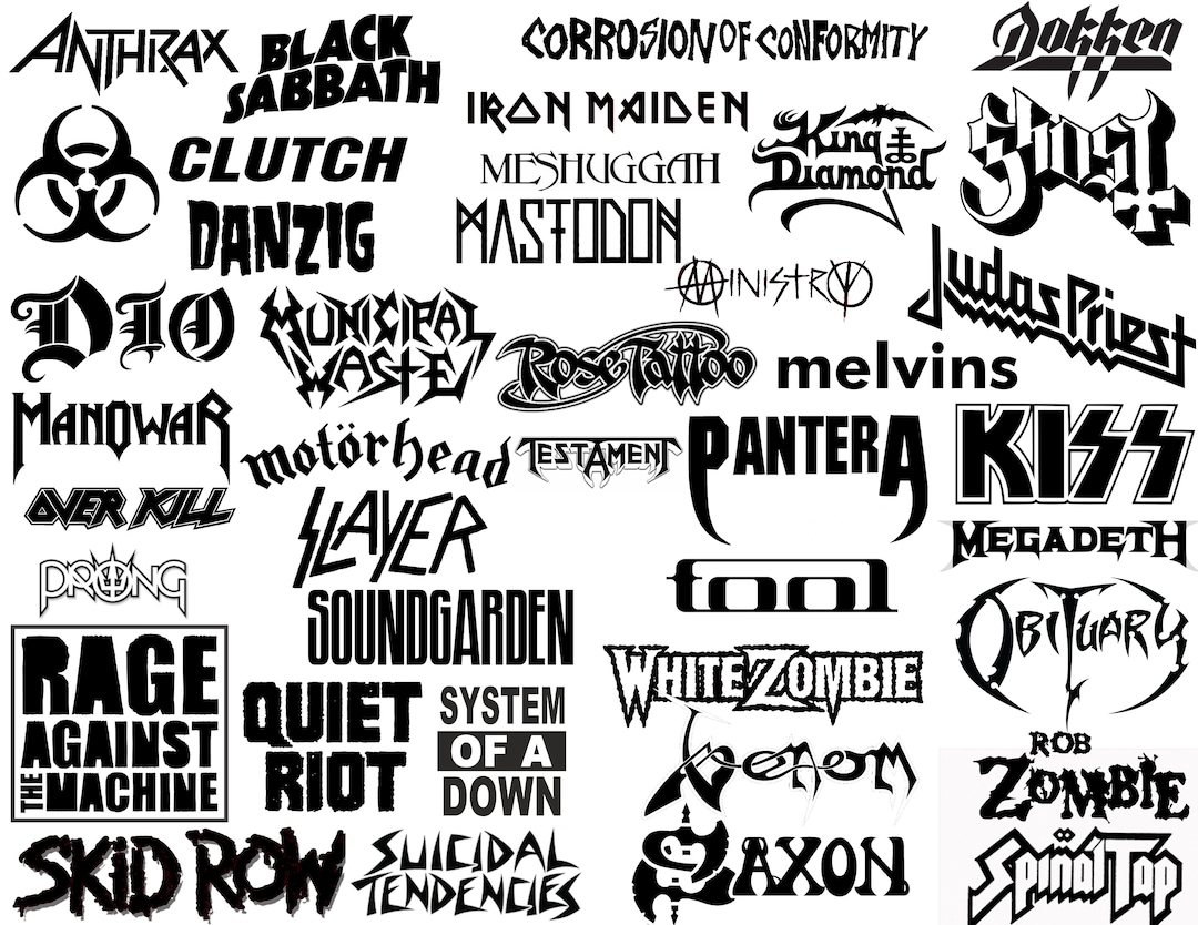 Heavy Metal Stickers Decals Rock Slayer Anthrax Danzig Dio Maiden Judas ...